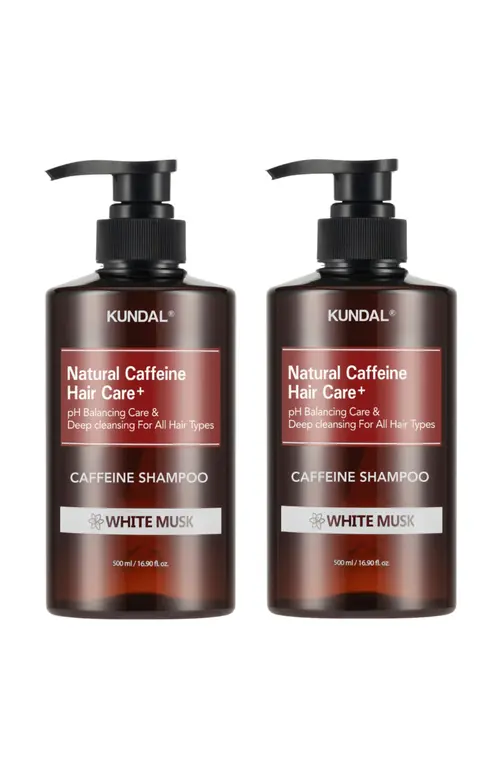 KUNDAL Caffeine Scalp Care Shampoo White Musk 2 Pack - 500ml X 2