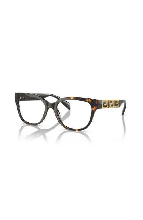 Versace 54mm Rectangle Eyeglasses - Tortoise