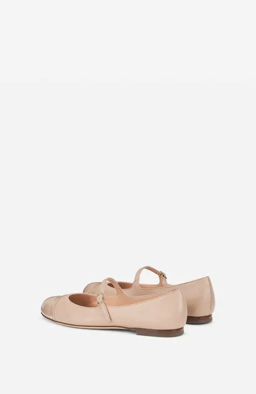 Agl Milly Cap Toe Ballet Flat - Beige Nappa