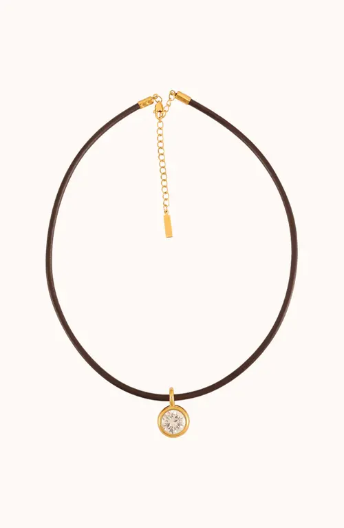 JOIANA JEWELRY Marlow Bezel Drop Necklace - Chestnut