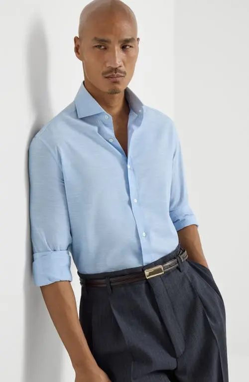 Brunello Cucinelli Oxford Shirt - Azure