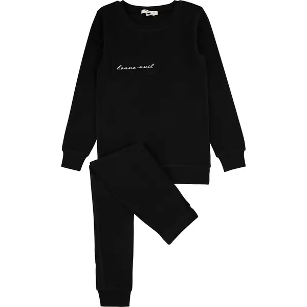 NOGGIWEAR Bonne Nuit Patch Loungewear Set - Black