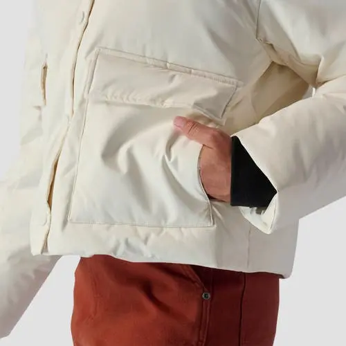 STOIC Cropped Boxy Snap Front Puffer - Eggshell