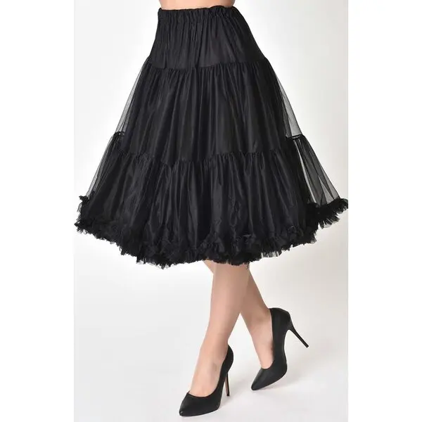 Unique Vintage Ruffled Petticoat Crinoline - Black