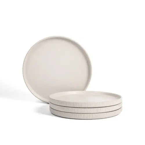 STONE + LAIN Haven Stoneware 4-piece Dinner Plate Set - Beige