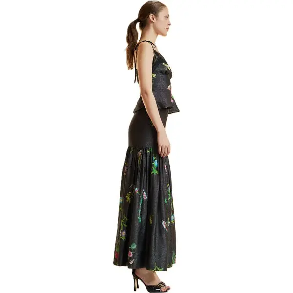 Cynthia Rowley Printed Lurex Midi Skirt
