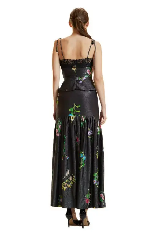Cynthia Rowley Printed Lurex Midi Skirt