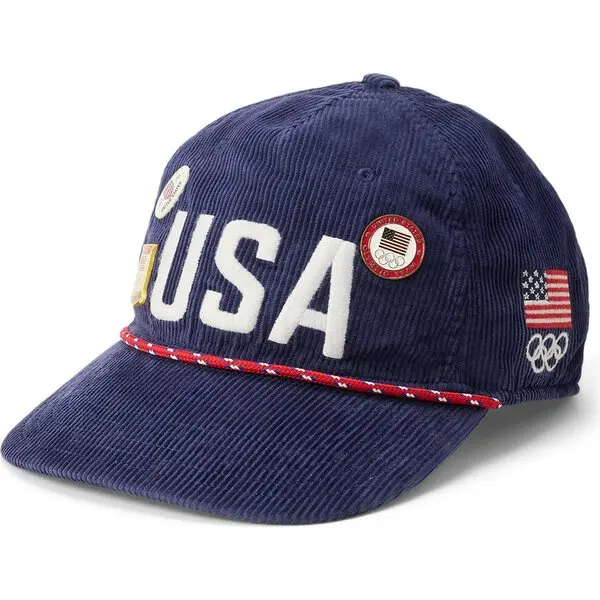 Polo Ralph Lauren Team Usa Corduroy Baseball Cap - Graphic Navy