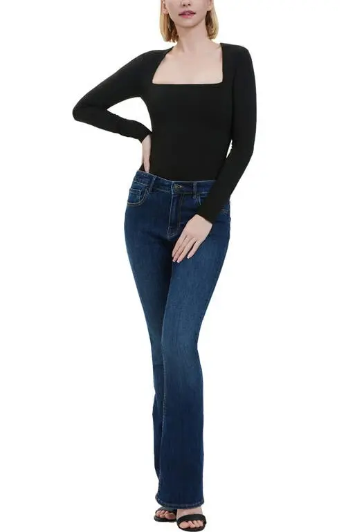 KIMI + KAI Square Neck Long Sleeve Bodysuit