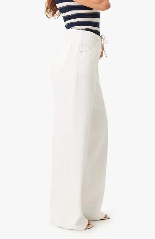 Habitual Lia Drawstring Wide Leg Jeans - White