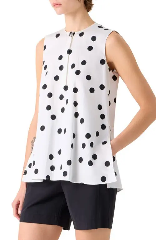 Akris Polka Dot Cotton Poplin Top