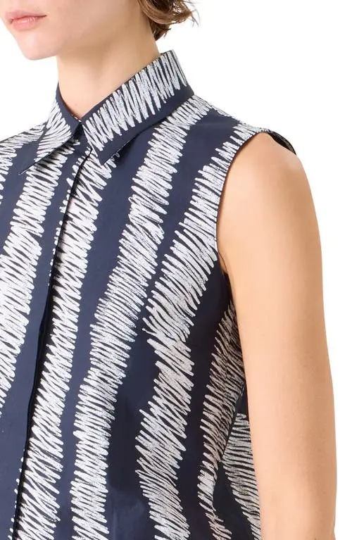 Akris Scribble Wave Print Shirt