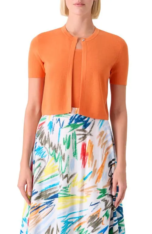 Akris Short Sleeve Cropped Cardigan