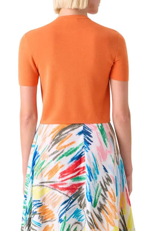 Akris Short Sleeve Cropped Cardigan
