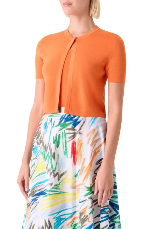 Akris Short Sleeve Cropped Cardigan
