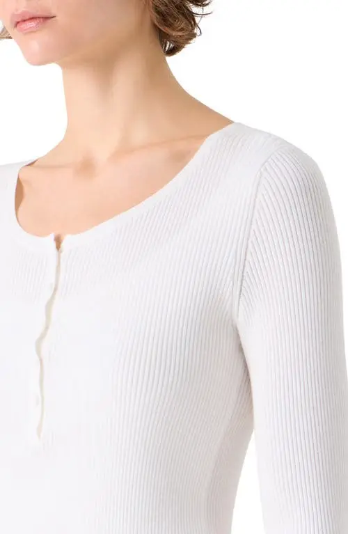 Akris Cotton Rib Henley Sweater