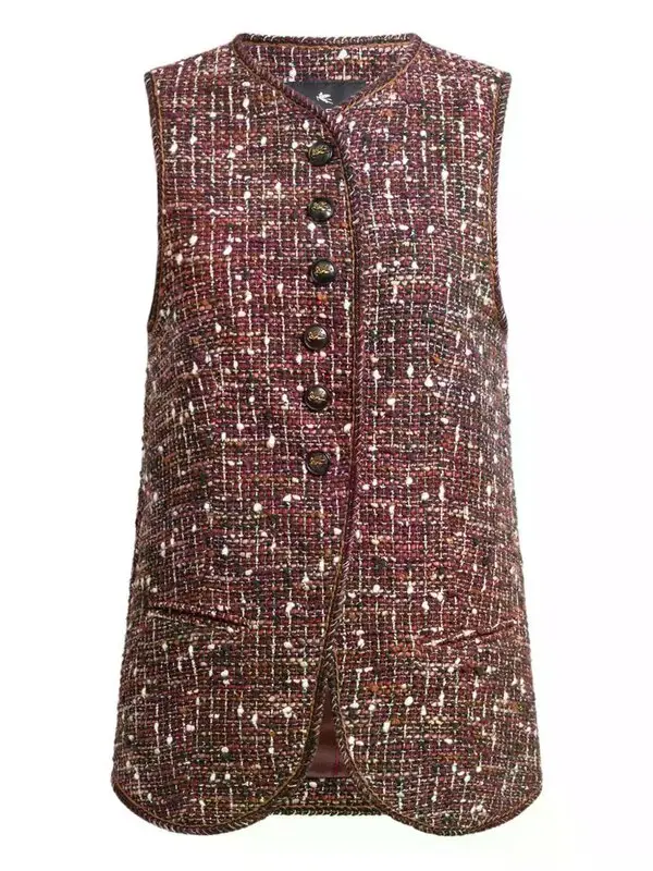 Etro Tweed Buttoned Waistcoat
