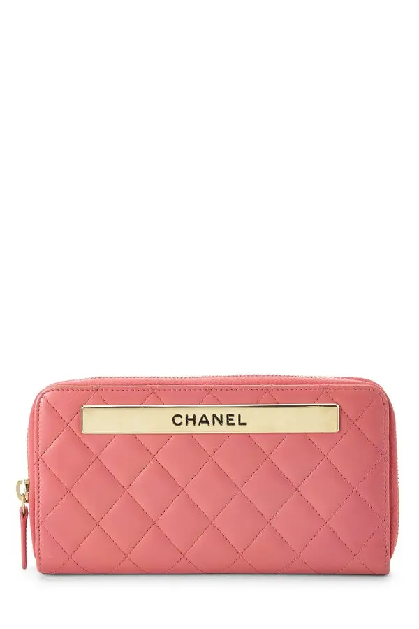 Chanel Lambskin Trendy 'cc' Zippy - Pink