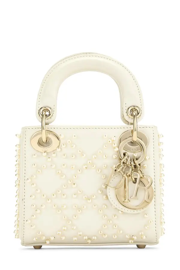 Dior Lambskin Pearl Lady - White