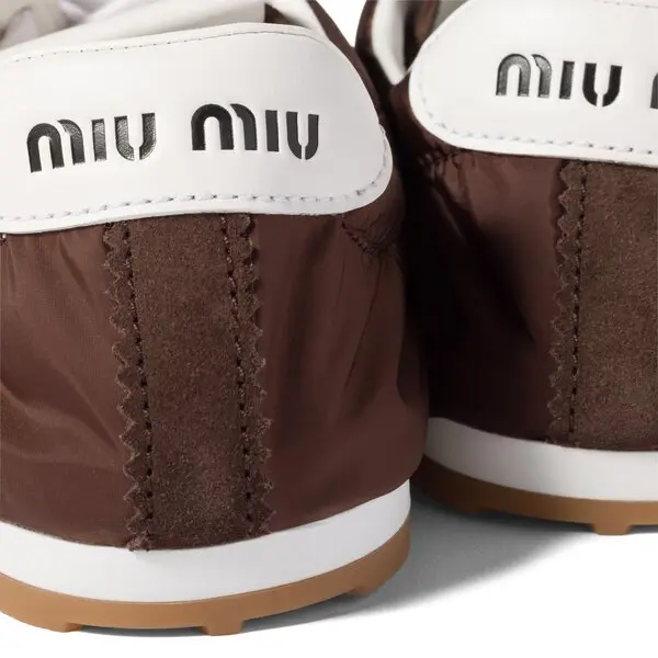 Miu Miu Plume Technical Fabric And Suede Sneakers