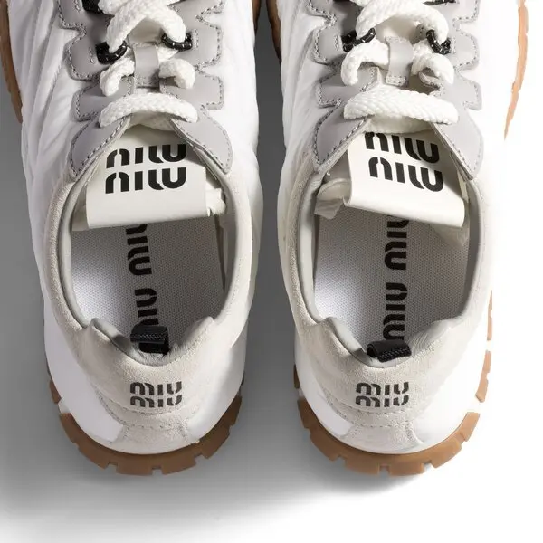 Miu Miu Tyre Technical Fabric And Suede Sneakers