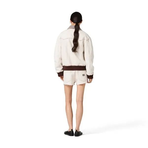 Miu Miu Denim Blouson Jacket - White