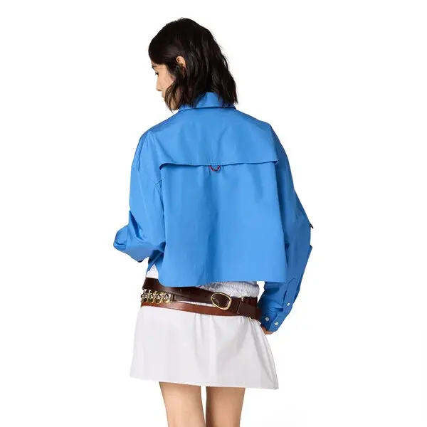 Miu Miu Poplin Mini Skirt With Embroidered Logo