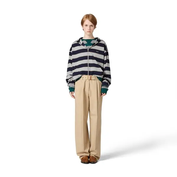 Miu Miu Striped Jersey Hoodie