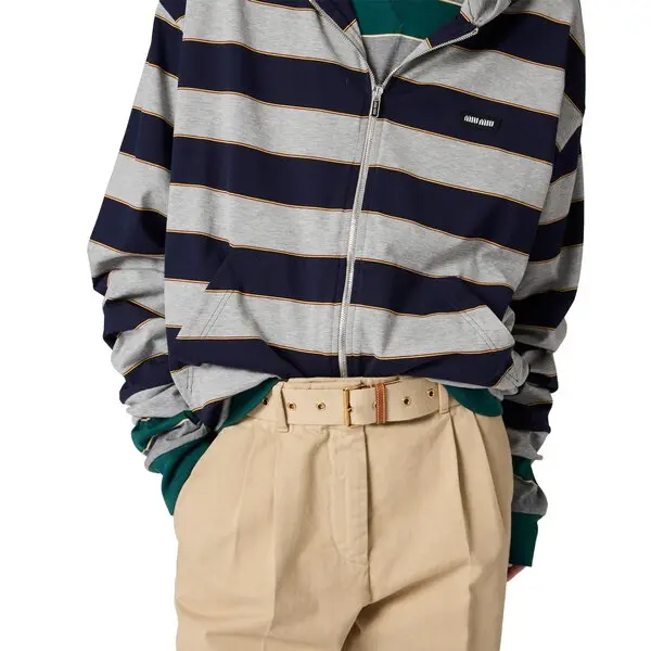 Miu Miu Striped Jersey Hoodie