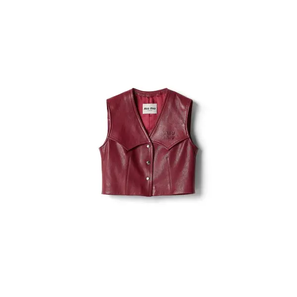 Miu Miu Leather Vest - Red Currant