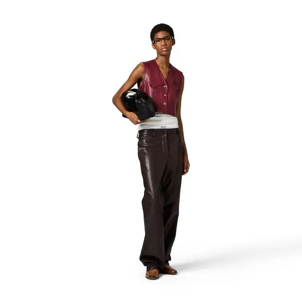 Miu Miu Leather Vest - Red Currant