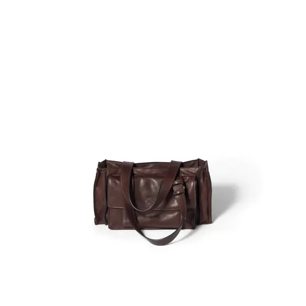 Miu Miu Nappa Leather Shopping Bag - Sienna