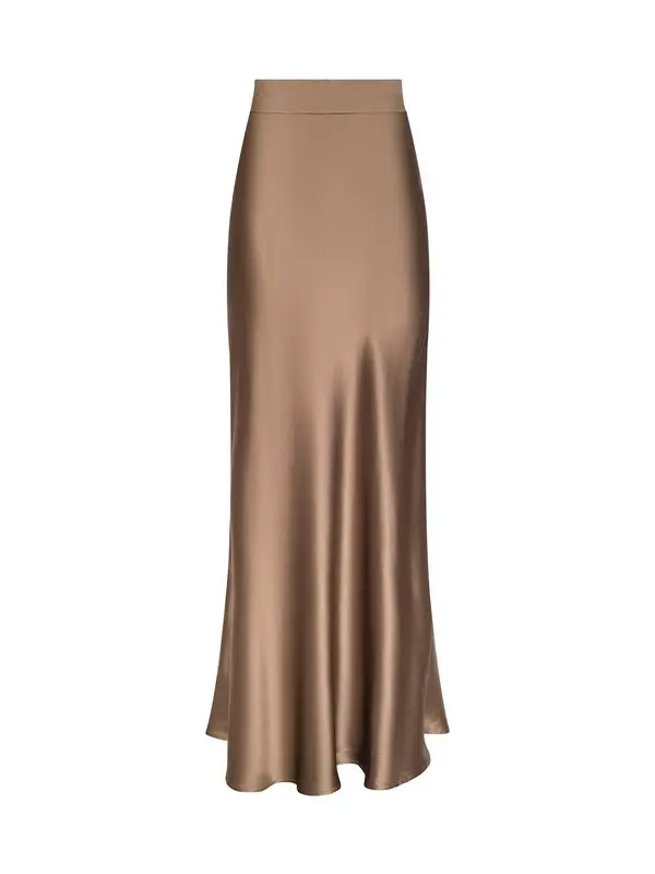 L'Agence Ryker Silk Maxi Skirt - Portabella