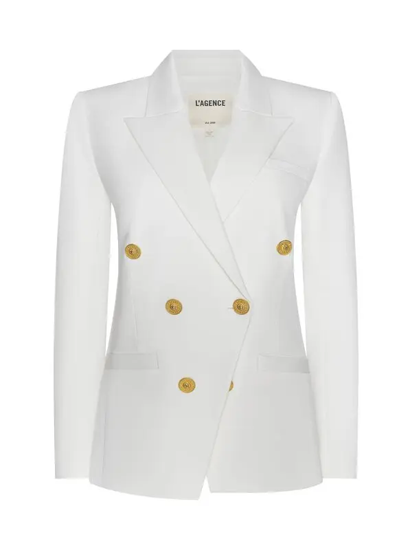 L'Agence Kyomi Double-breasted Blazer - White