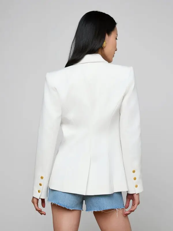 L'Agence Kyomi Double-breasted Blazer - White