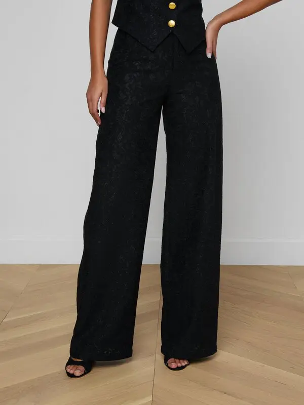 L'Agence Livvy Lace Trouser - Black