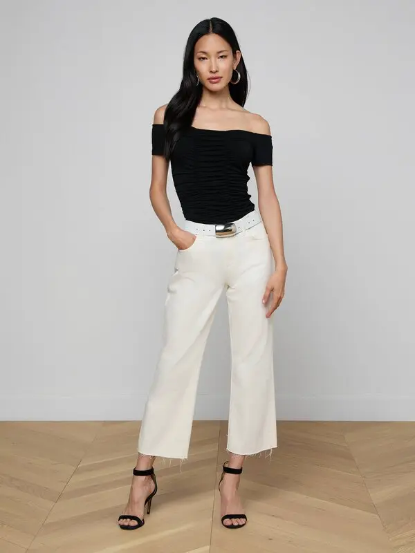 L'Agence Baliegh Ruched Bodysuit - Black
