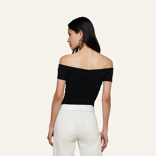L'Agence Baliegh Ruched Bodysuit - Black