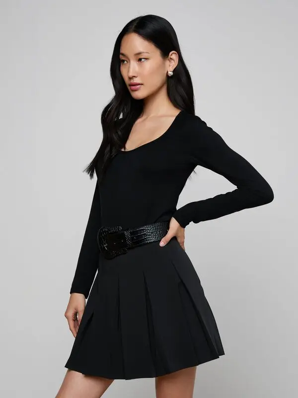 L'Agence Cassandra Ruched Bodysuit - Black