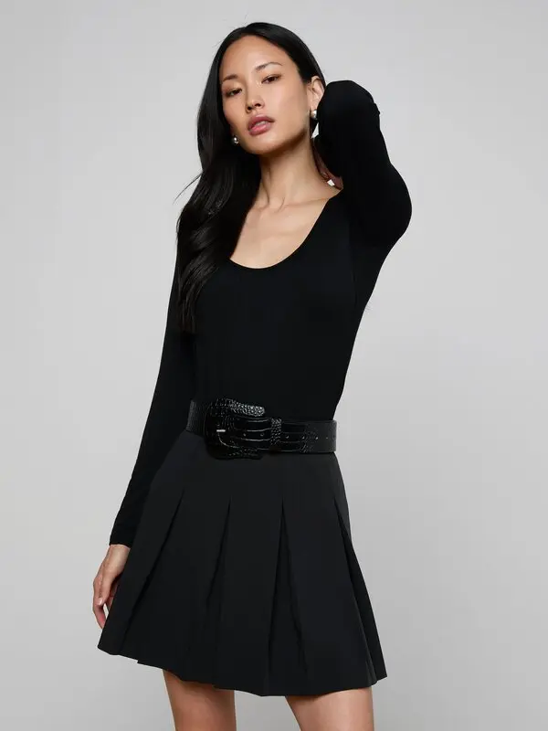 L'Agence Cassandra Ruched Bodysuit - Black