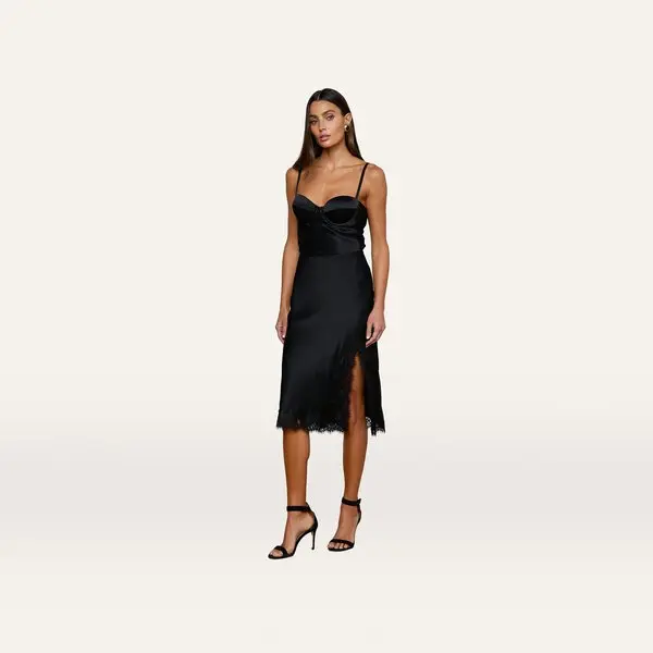 L'Agence Orlina Silk Camisole - Black