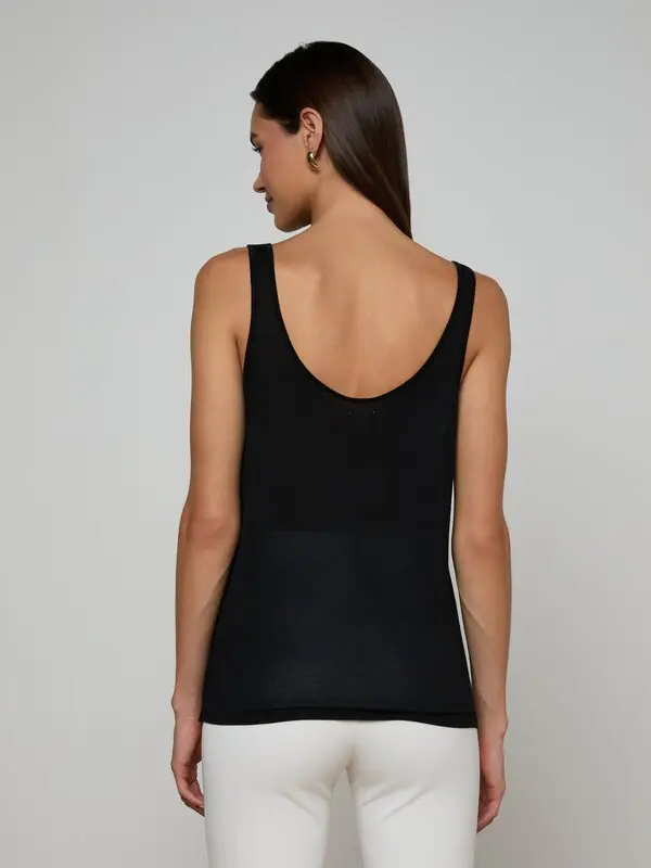 L'Agence Celia Scoopneck Tank Top - Black