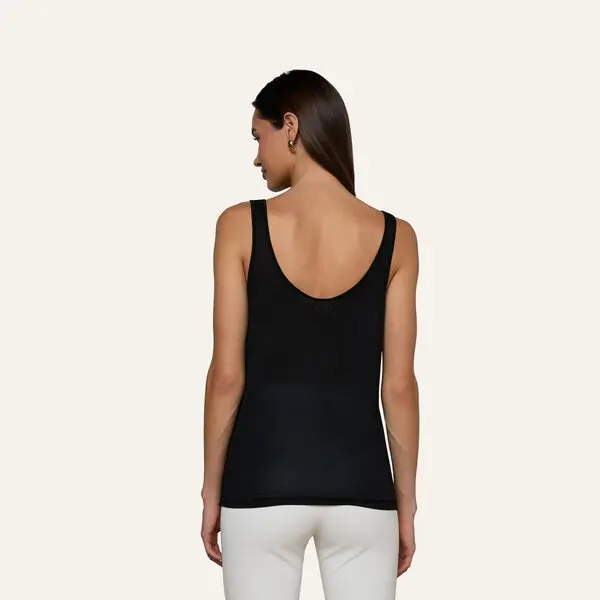L'Agence Celia Scoopneck Tank Top - Black