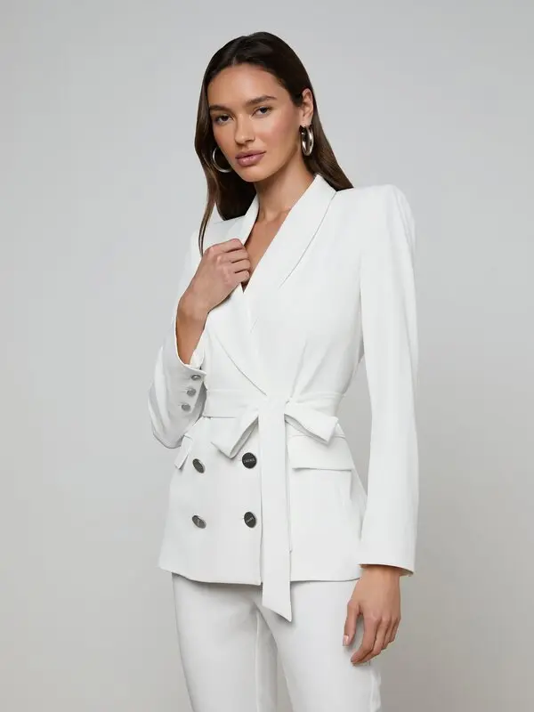 L'Agence Aven Wrap Blazer - Ivory