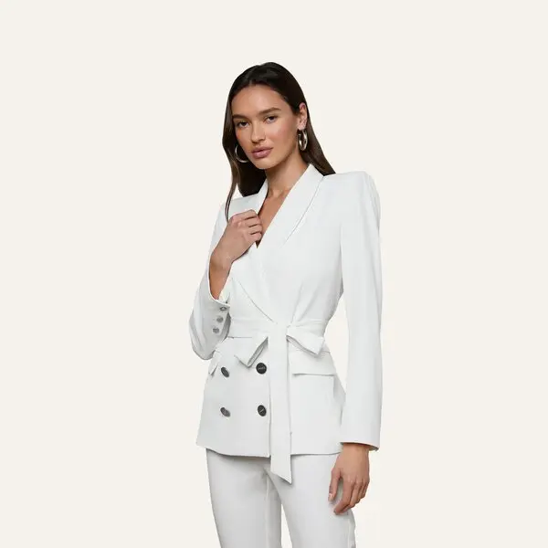 L'AGENCE Aven Wrap Blazer - Ivory