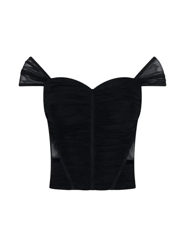 L'Agence Asuka Mesh Corset Top