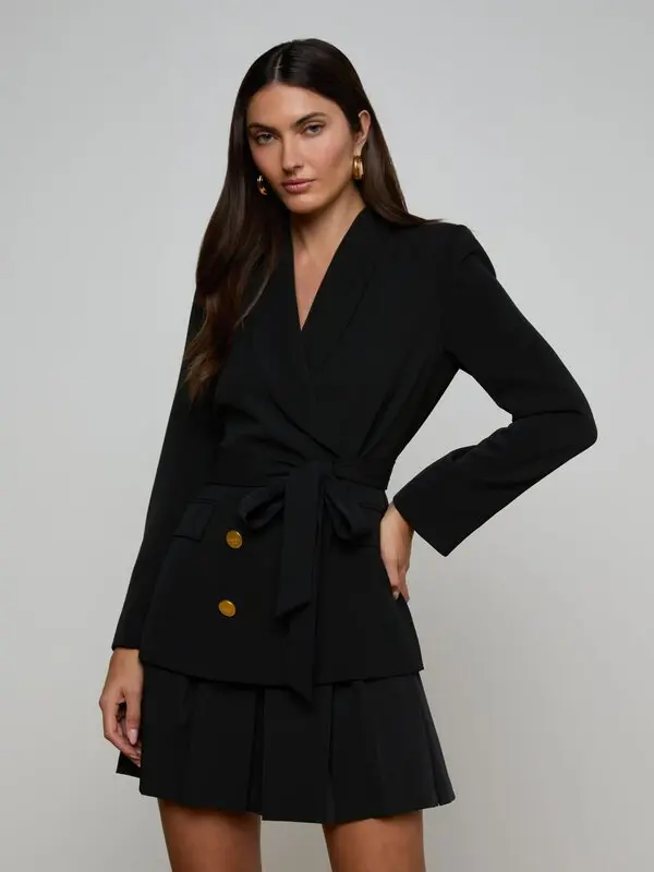 L'Agence Aven Wrap Blazer - Black