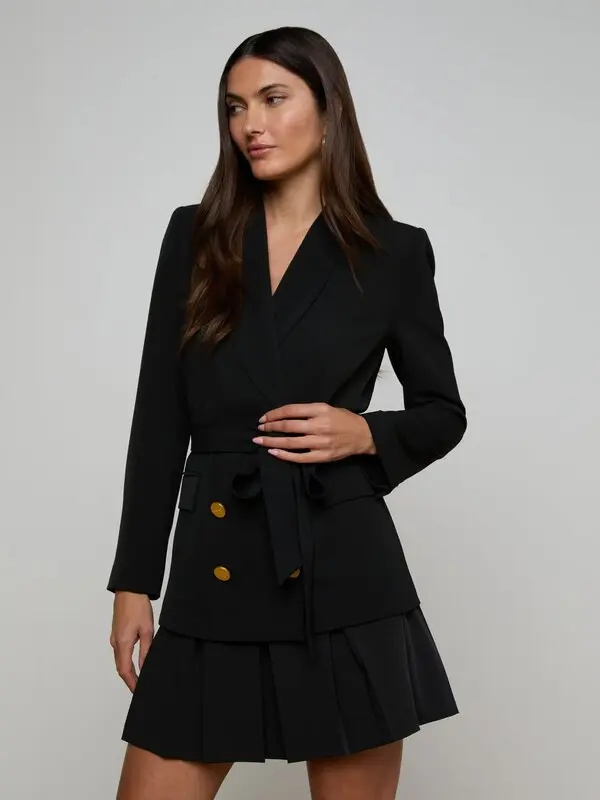 L'Agence Aven Wrap Blazer - Black