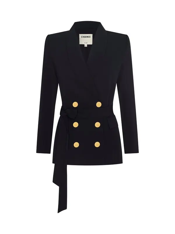 L'Agence Aven Wrap Blazer - Black