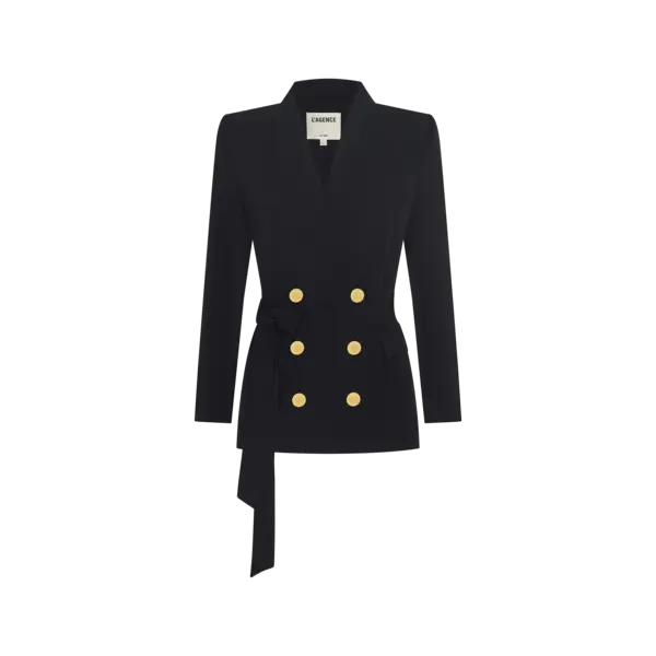 L'Agence Aven Wrap Blazer - Black